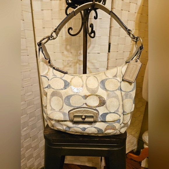 Coach | Bags | Coach Kristin Embellished Sequin Signature C Pattern ...